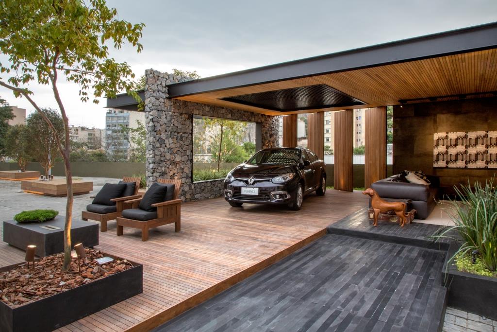 Garagem e living no mesmo espaço, na CASACOR Rio 2015 - CASACOR